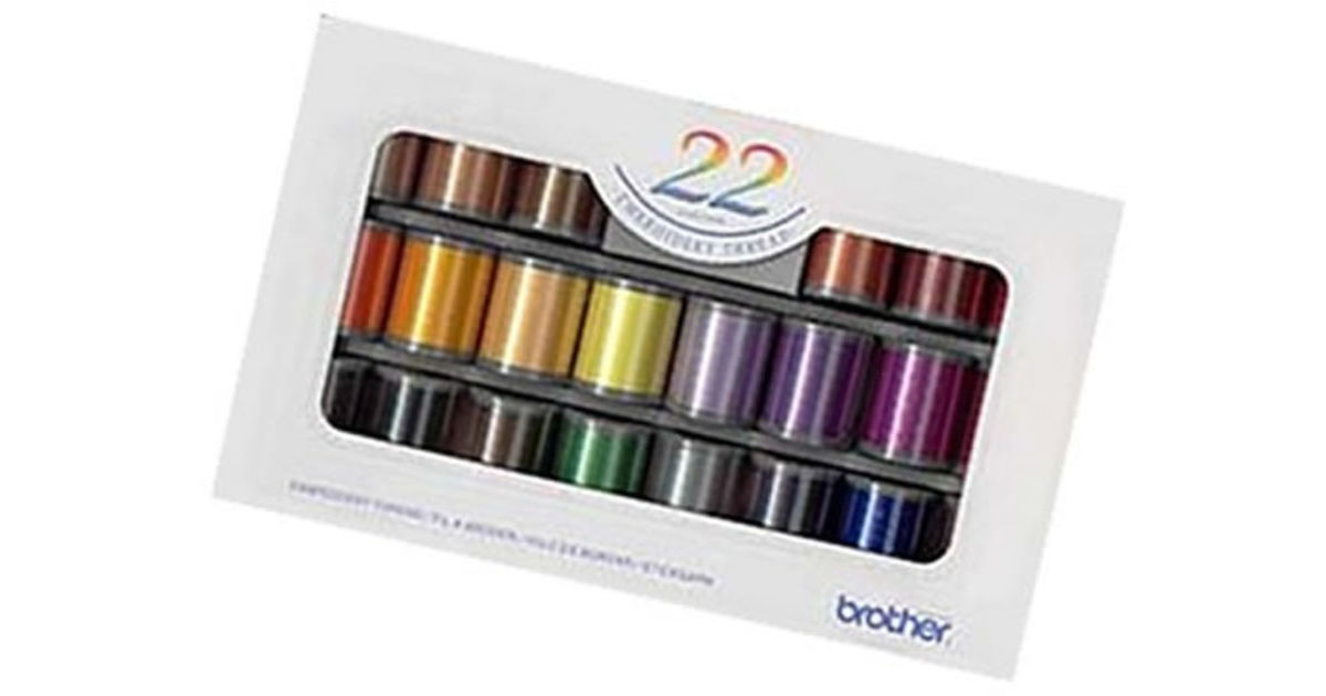 Brother Satin Finish Embroidery Thread Set (22 colours)