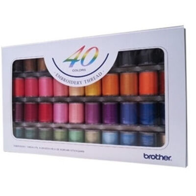 Brother Satin Finish Embroidery Thread Set (40 colours)