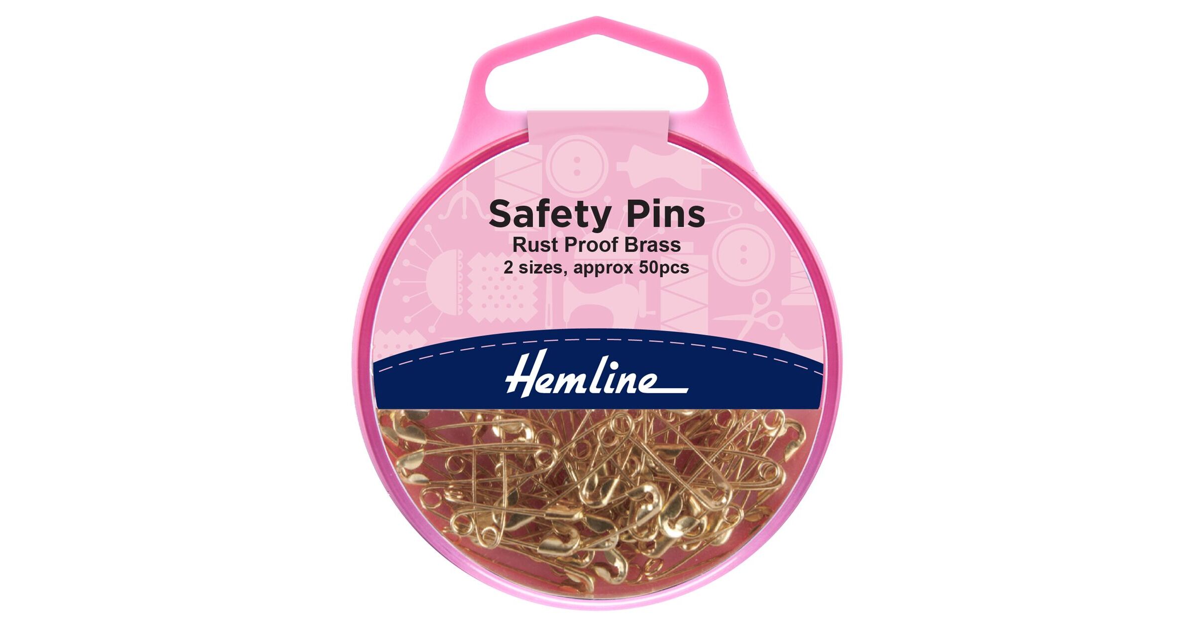 Hemline Assorted Safety Pins | Brass