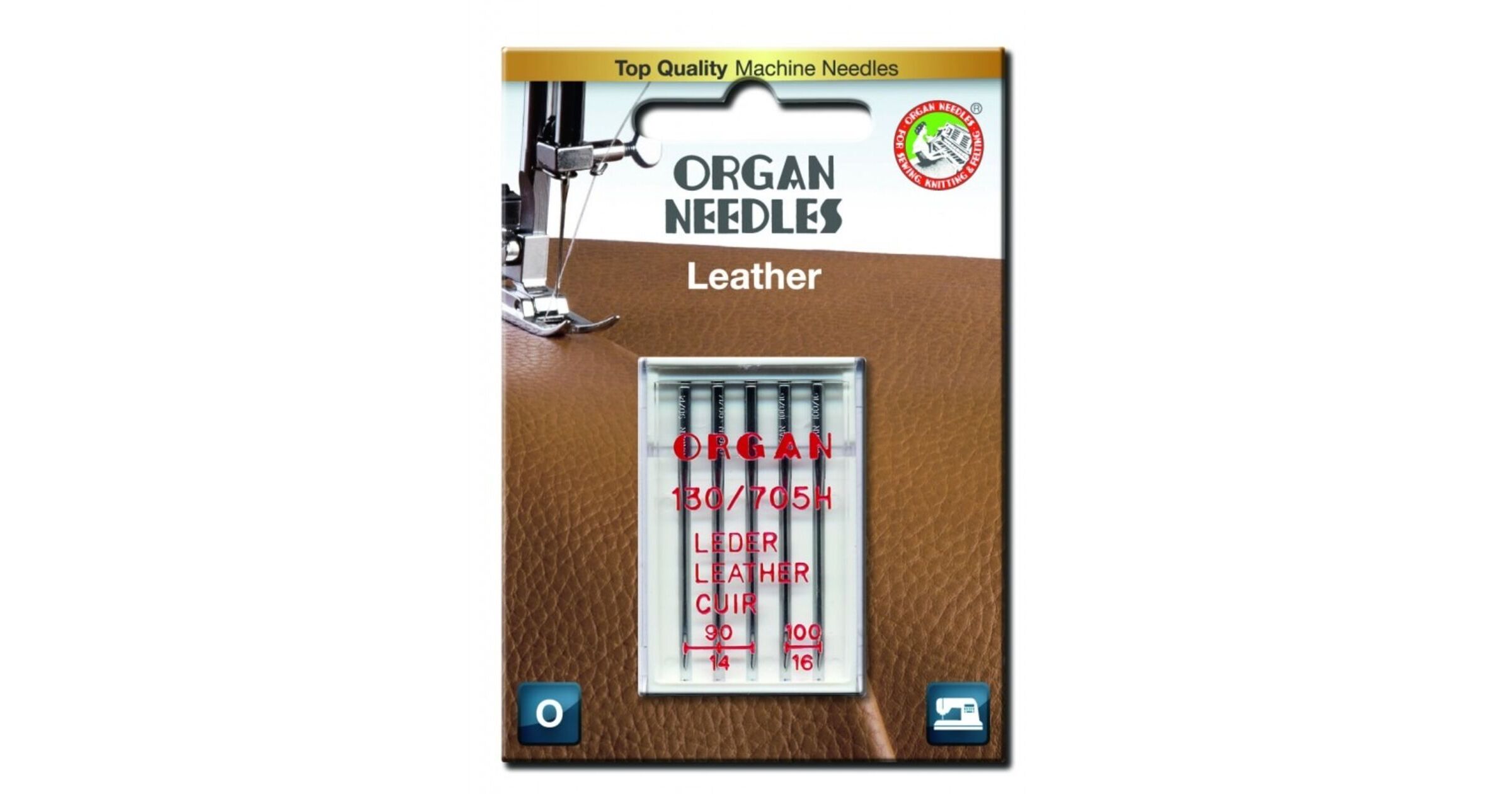Organ Domestic Sewing Machine Needle - Leather