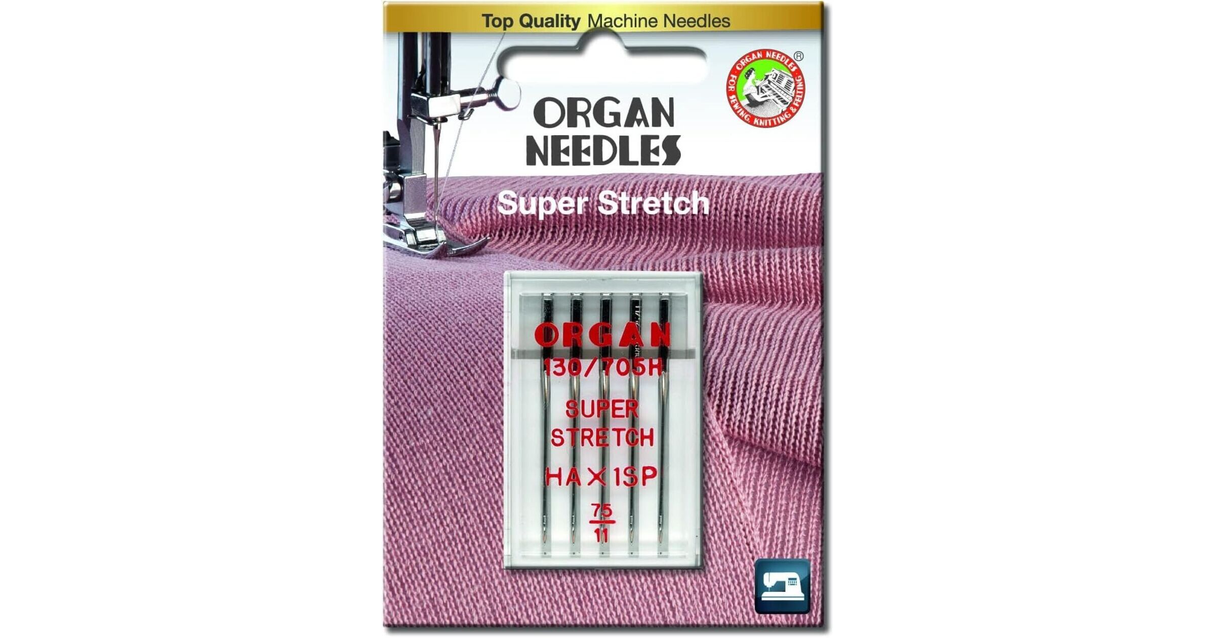 Organ HAx1SP Super Stretch Needles (Pack of 5)