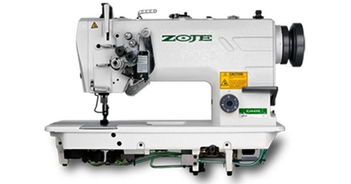 Zoje ZJ8750A-5 twin needle machine with knock out needle bar
